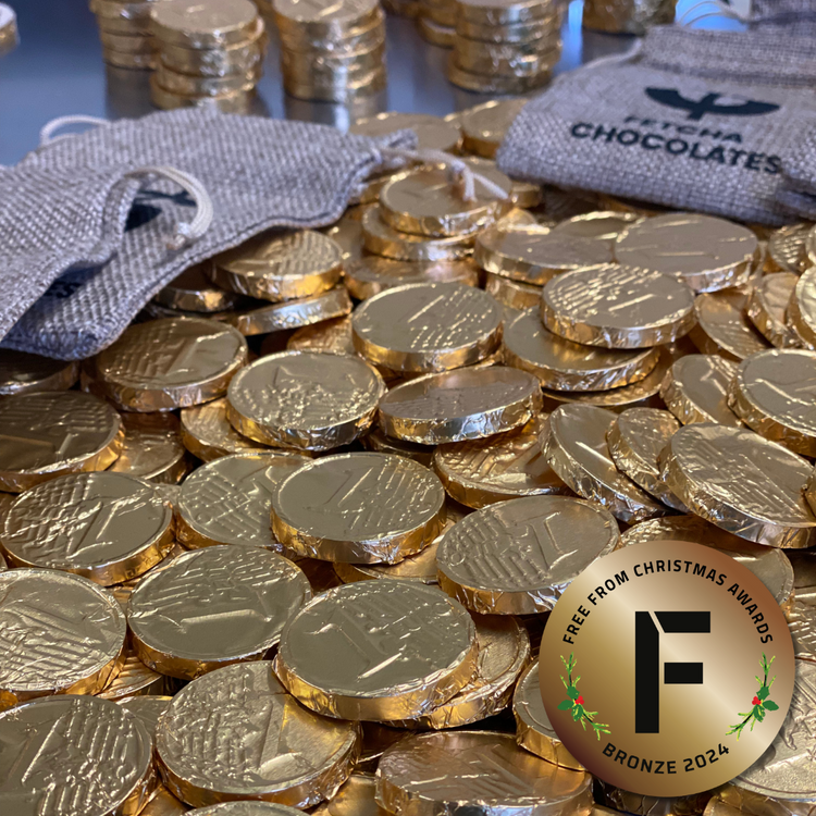 The UK's only year round dairy free chocolate coins – Fetcha Chocolates