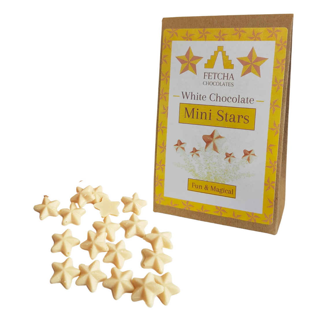 White mini chocolate stars – Fetcha Chocolates