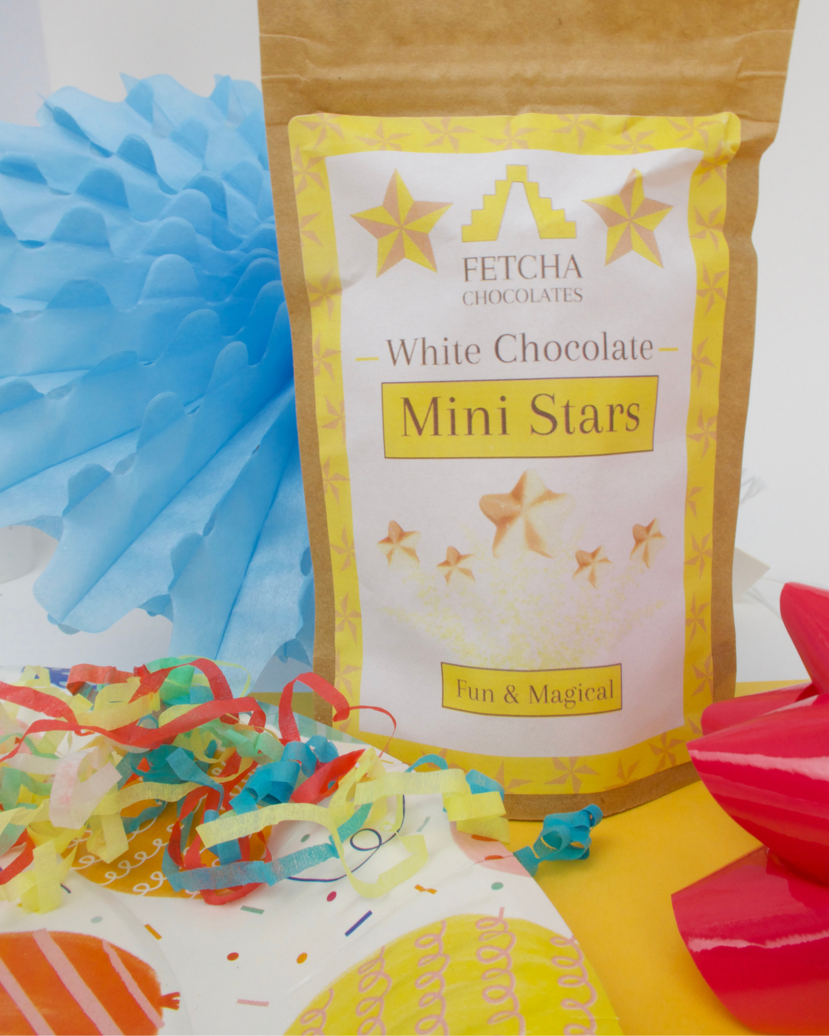 White mini chocolate stars – Fetcha Chocolates